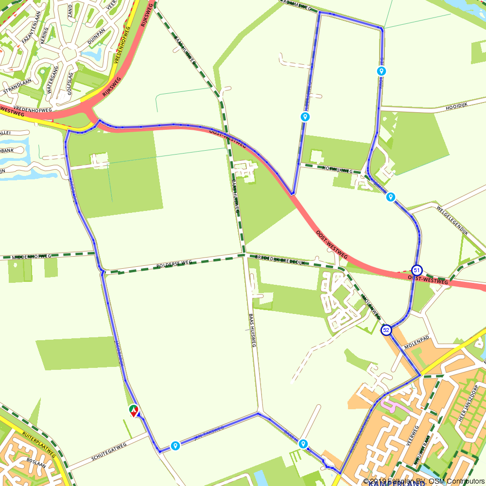 Round Kamperland - Noord-Beveland - Hiking route | Route.nl