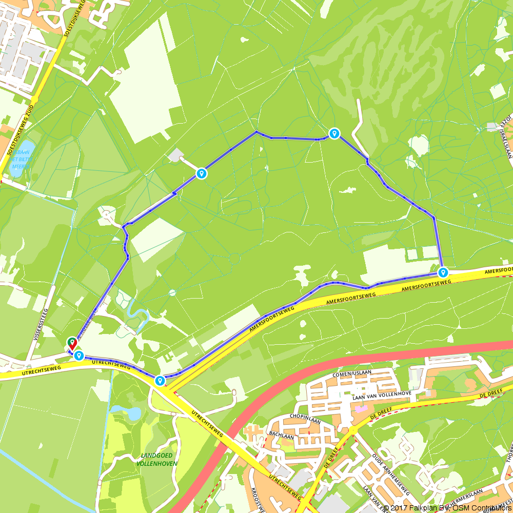 Round De Bilt - De Bilt - Hiking route | Route.nl