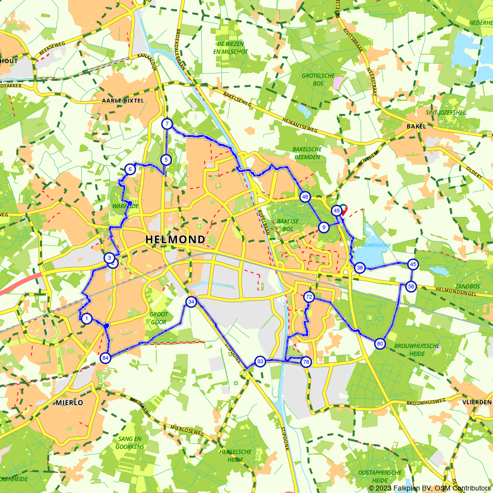 Tour through the nature around Helmond - Helmond - Cycling route | Route.nl