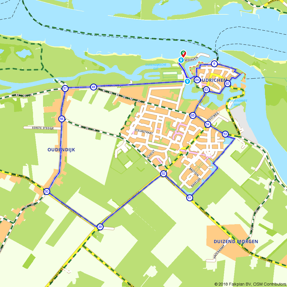 Woudrichem afternoon route long alternative - Altena - Hiking route ...