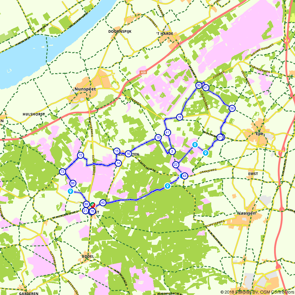 Elspeet - Forest and Heath - Nunspeet - Cycling route | Route.nl