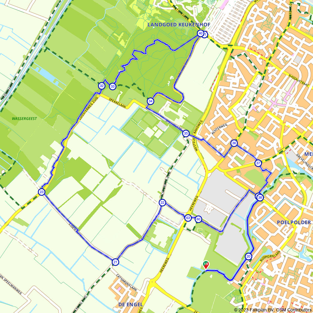 Walking through Lisse and the Keukenhofbosch - Lisse - Hiking route ...