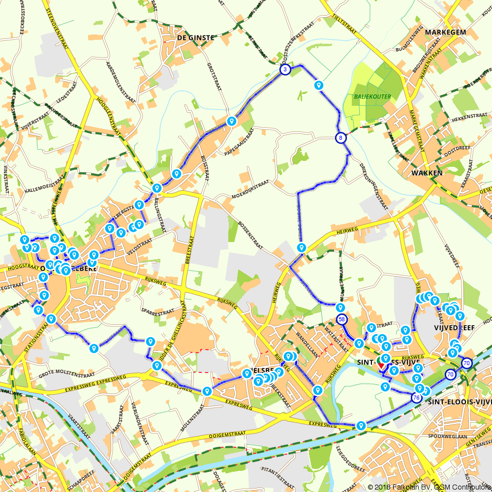 Routiq - 765359 Route through Wielsbeke