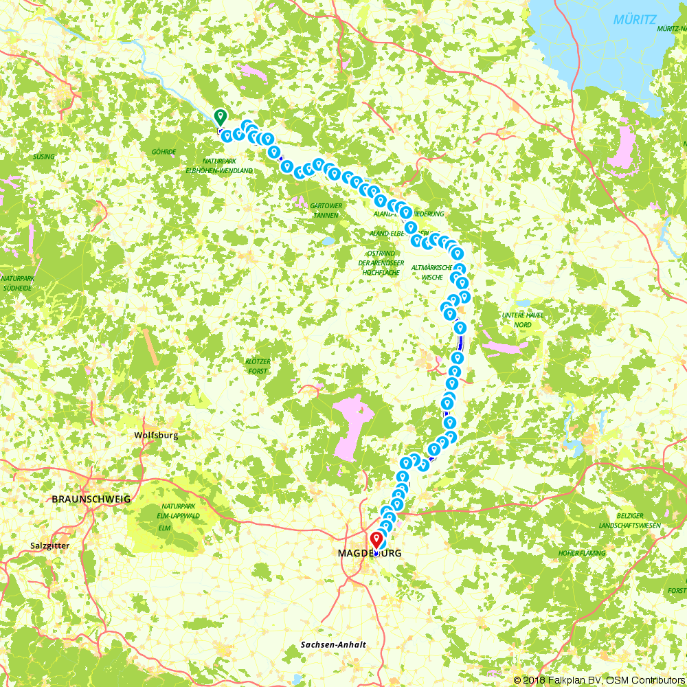 'Elberadweg' - Midden - Hitzacker - Fietsroute | Route.nl