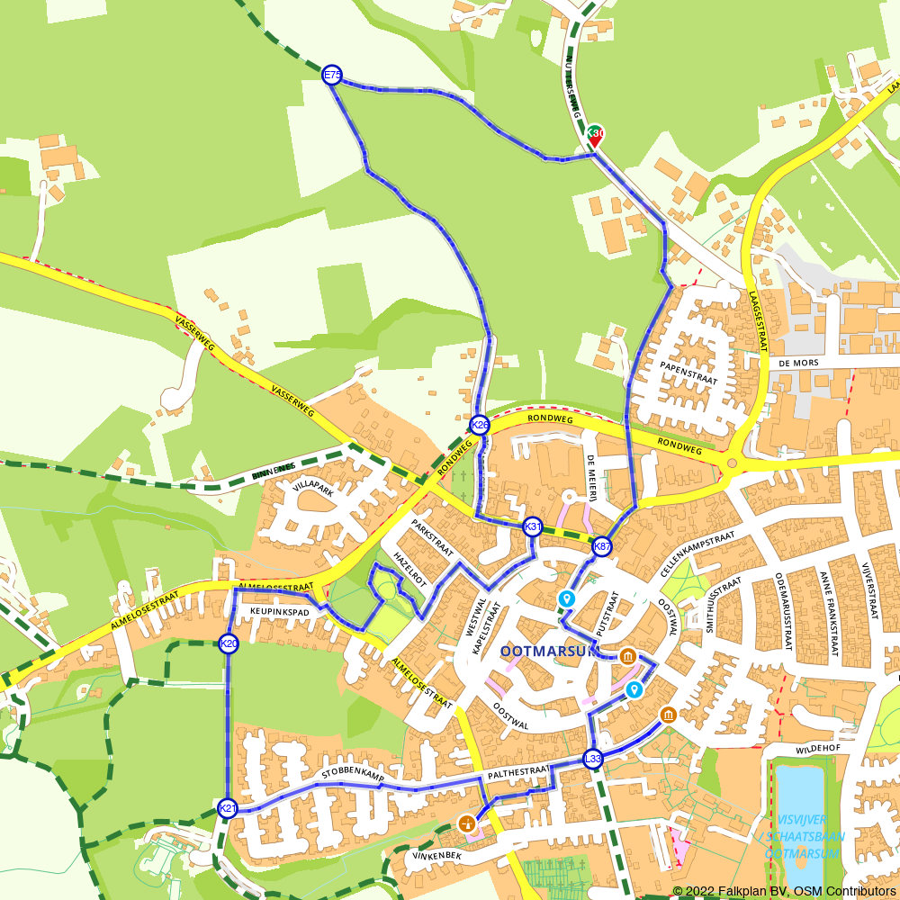 Walking through Ootmarsum and surroundings - Dinkelland - Hiking route ...