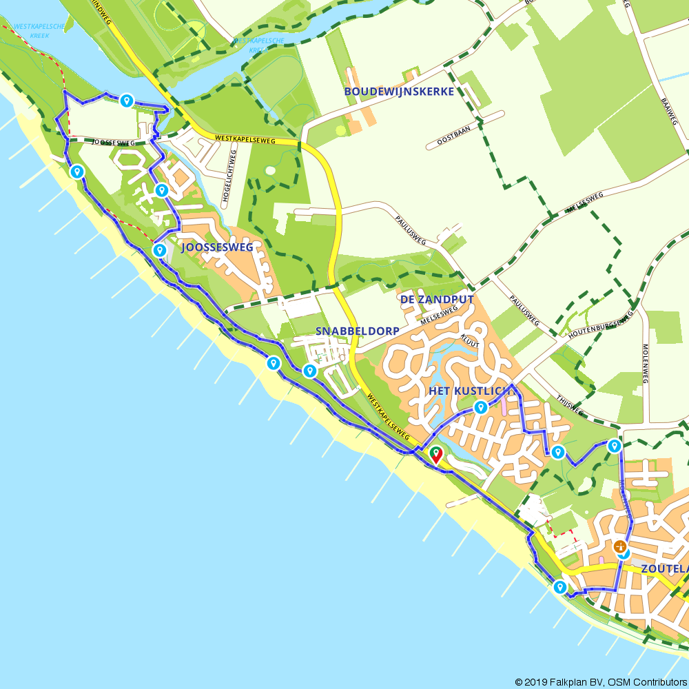 Walking through Zoutelande and the dunes - Veere - Hiking route | Route.nl