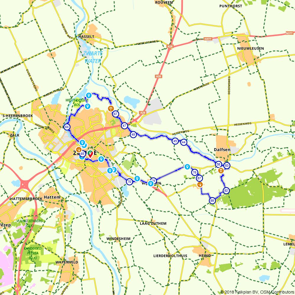 Vechtdal line Zwolle - Dalfsen - Zwolle - Cycling route | Route.nl