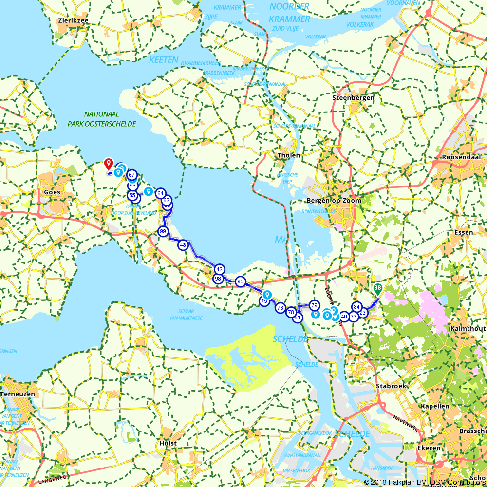 Ossendrecht - Wemeldinge 2 - Woensdrecht - Fietsroute | Route.nl