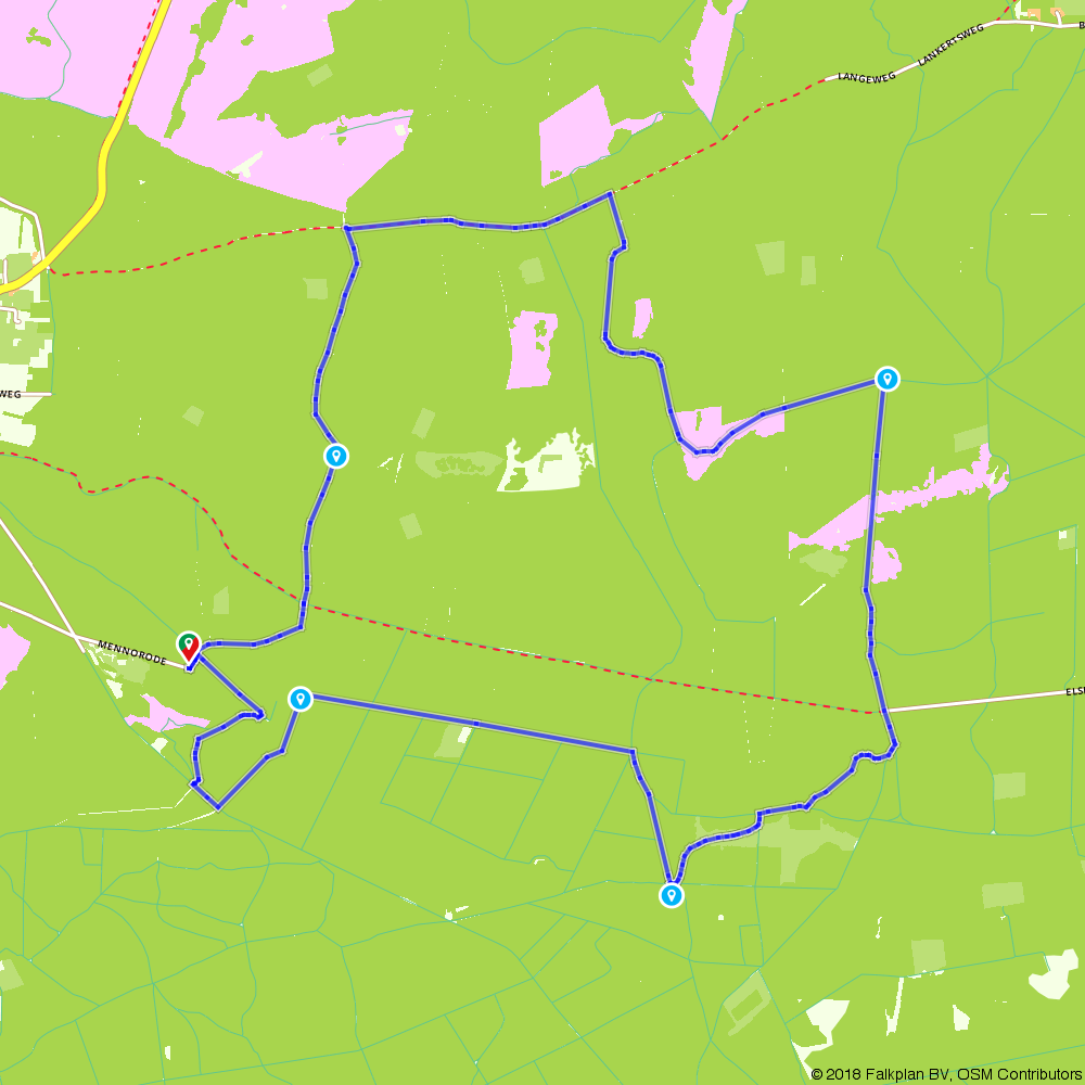 Round 15.6 KM MennoRode (Elspeet) - Nunspeet - Hiking route | Route.nl