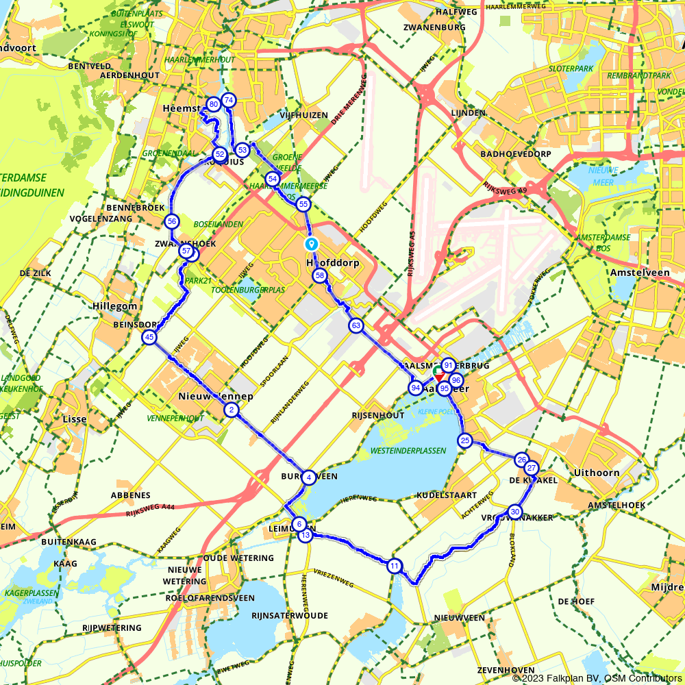 Tour of Nieuw-Vennep, Hoofddorp and Westeinderplassen - Aalsmeer ...