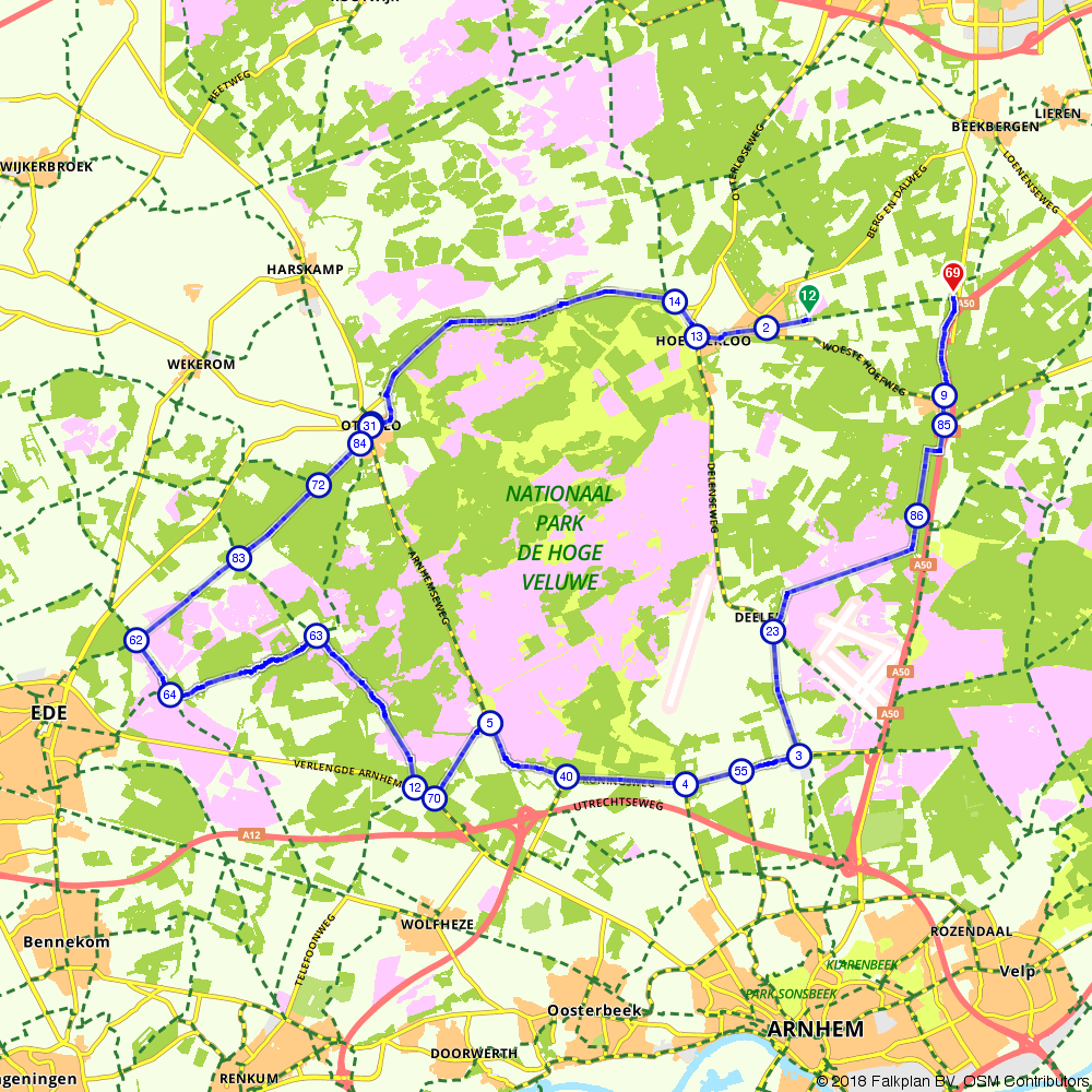 Hoenderloo-Ede - Apeldoorn - Cycling route | Route.nl