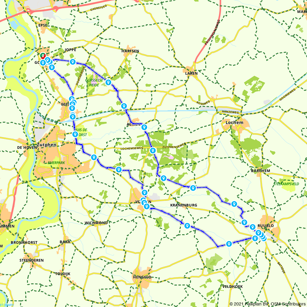 From Museum MORE in Gorssel to Kasteel Ruurlo - Lochem - Cycling route ...