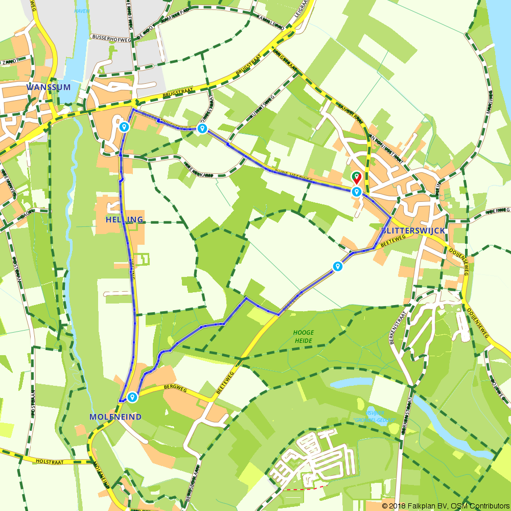 Route through Blitterswijck - Venray - Hiking route | Route.nl