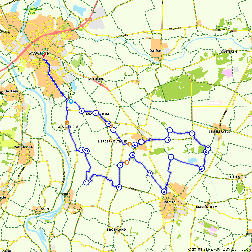 Beautiful castles near Heino - Zwolle - Cycling route | Route.nl