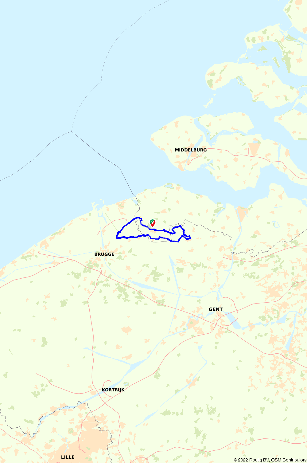 From Aardenburg through the Flemish polders - Sluis - Cycling route ...