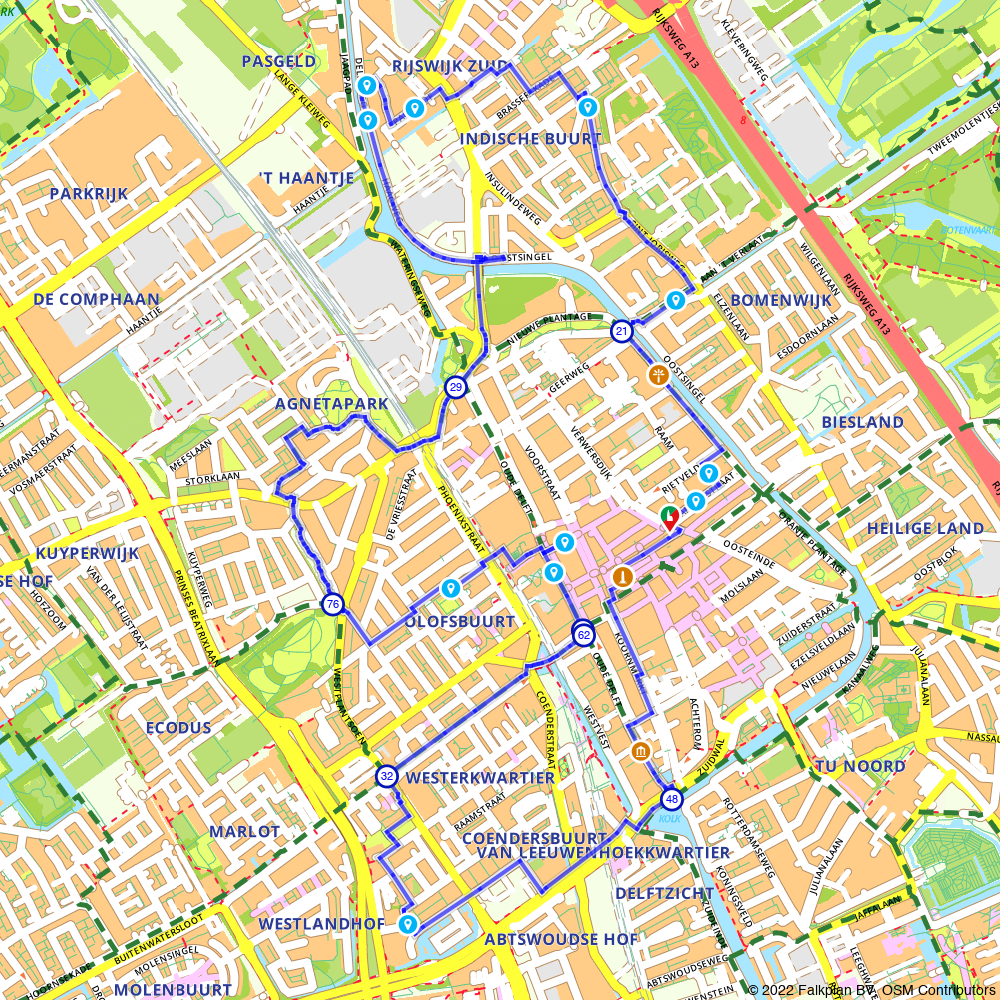 A nice walk through Delft - Delft - Hiking route | Route.nl