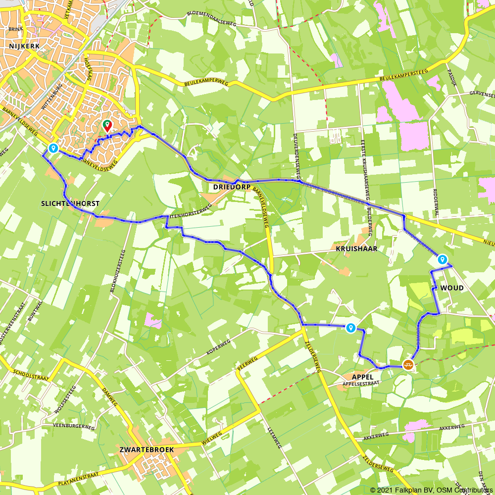 Walking in the outskirts of Nijkerk - Nijkerk - Hiking route | Route.nl