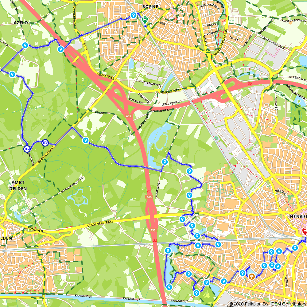 853454 Train walking Borne-Hengelo via Tuindorp 't Lansink