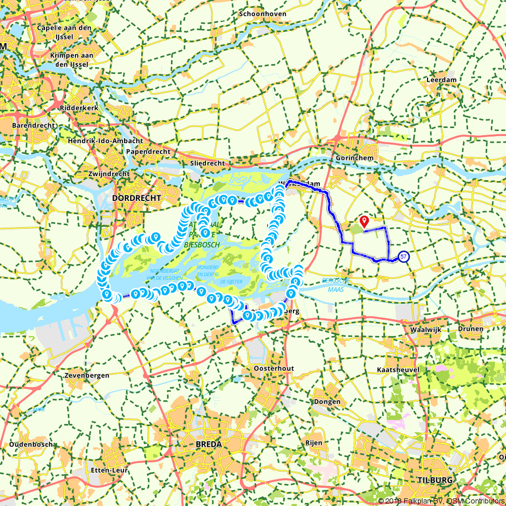 Routiq - 854200 Great Biesbosch route (cycling route: 114910) - route ...