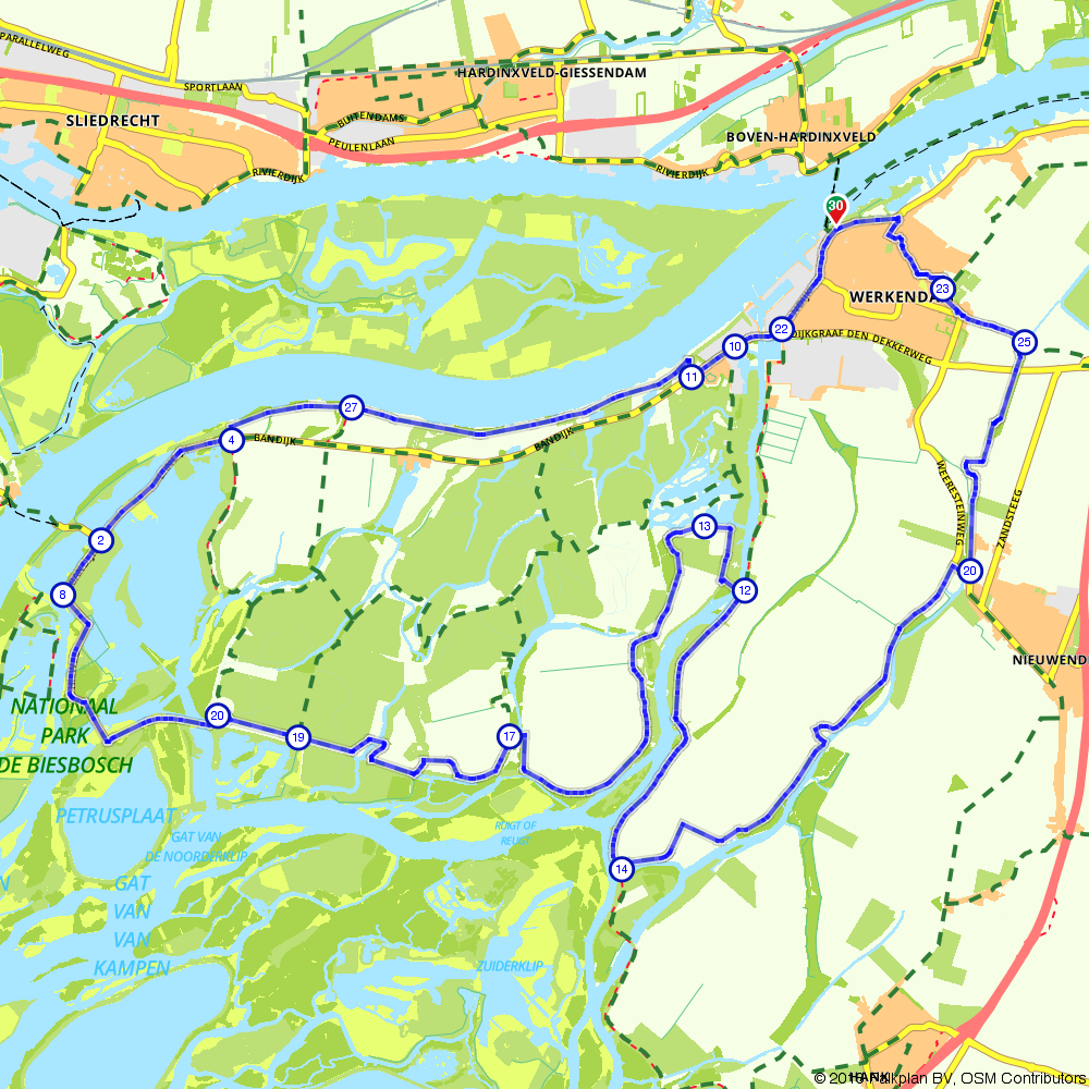 Biesbosch Werkendam - Werkendam. - Altena - Fietsroute | Route.nl