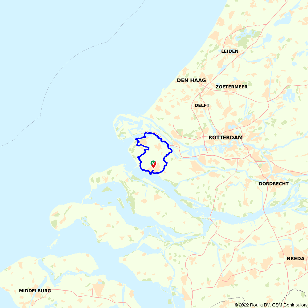 861234 Cycling route from Hellevoetsluis