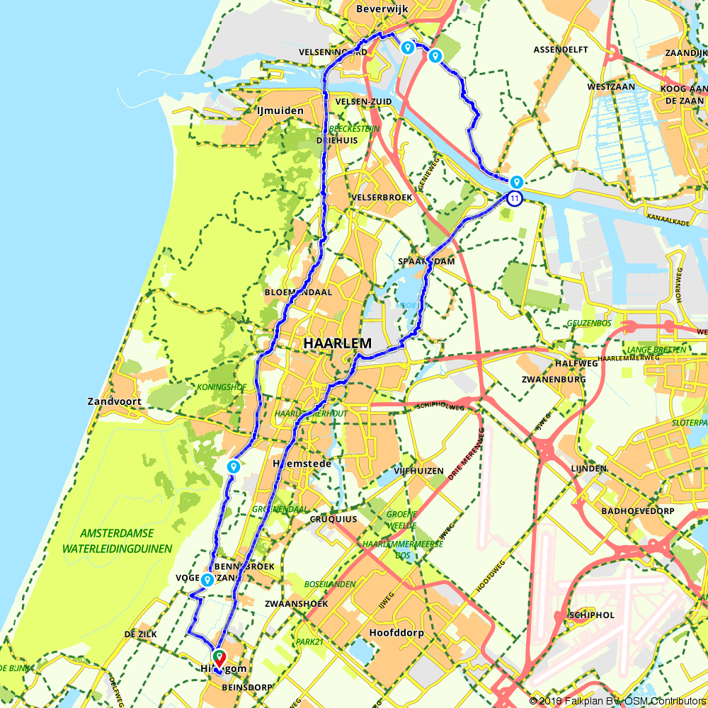 Beverwijk Hillegom - Hillegom - Fietsroute | Route.nl