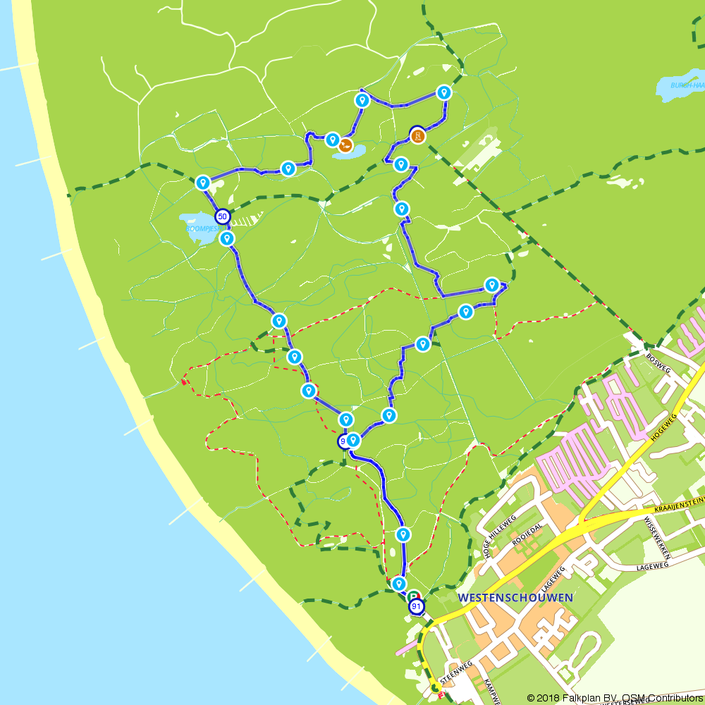 Bunch - Schouwen-Duiveland - Hiking route | Route.nl