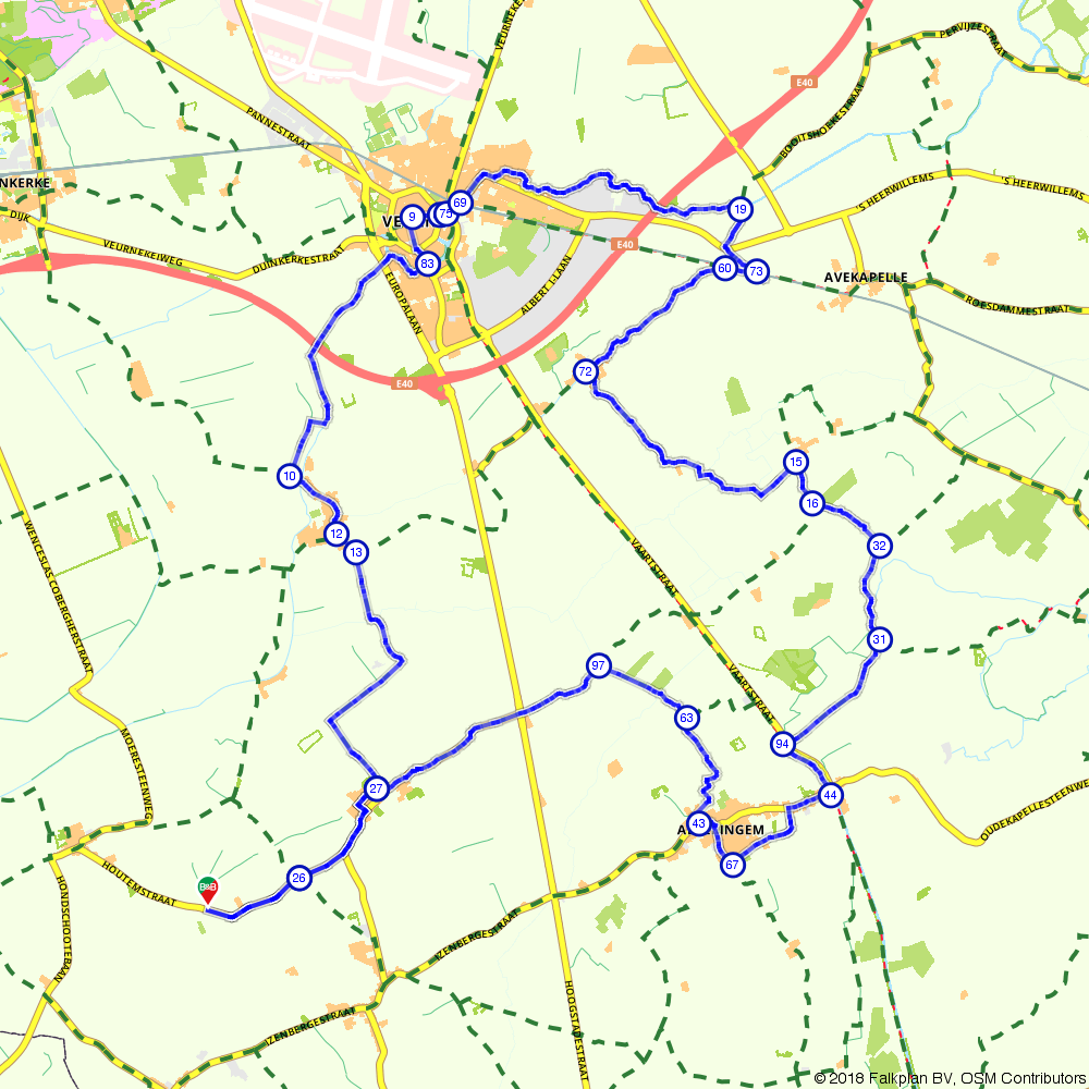 891805 Picnic route in Veurne