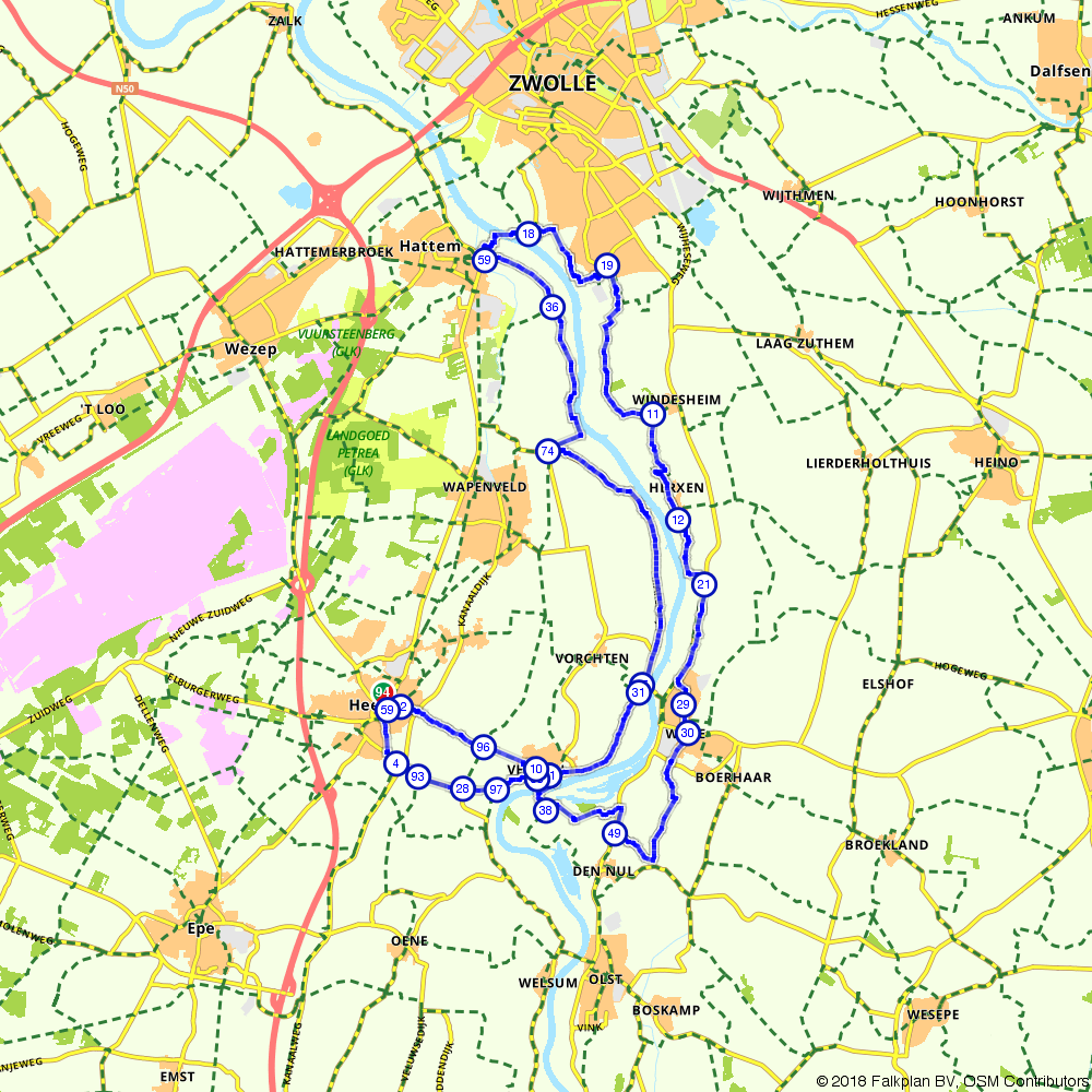 Langs de IJssel 1 - Heerde - Fietsroute | Route.nl