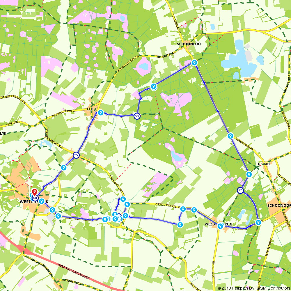 Route through Westerbork - Midden-Drenthe - Cycling route | Route.nl