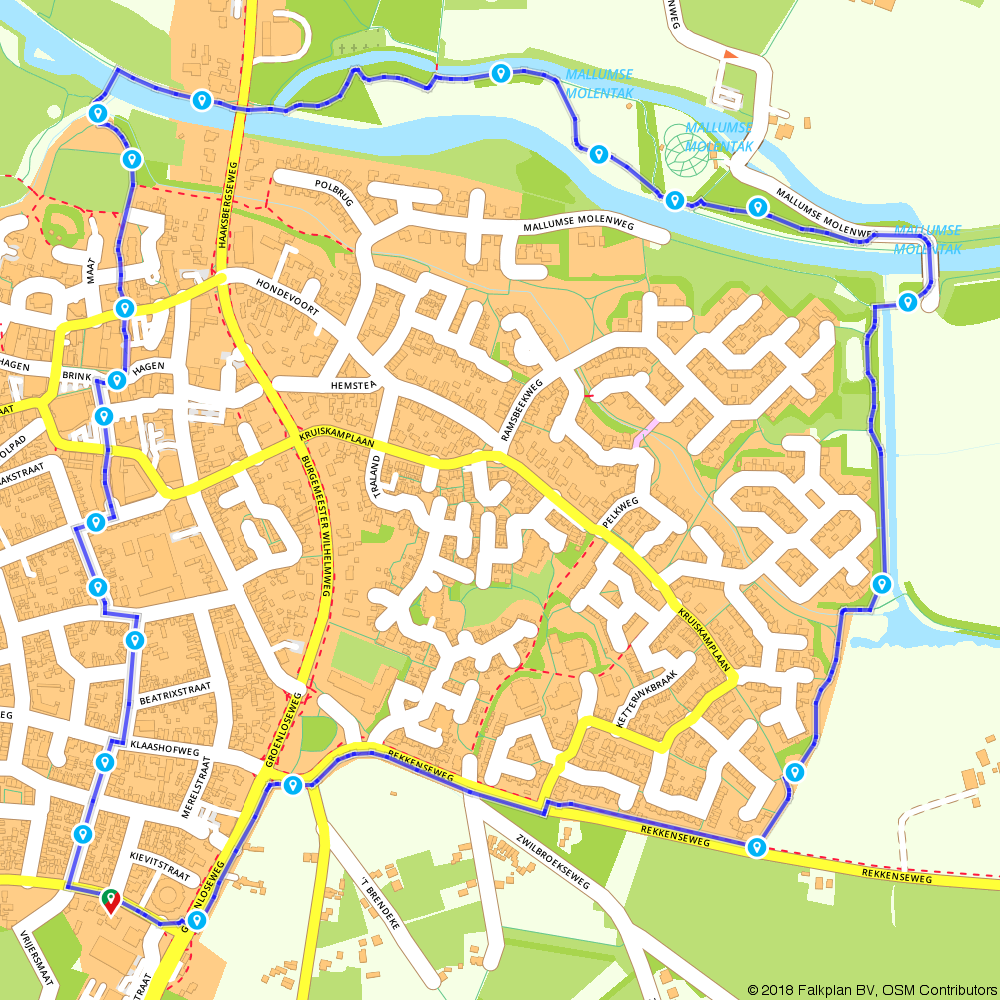 Jubilee walking route 5km Bennink 45 years - Berkelland - Hiking route ...