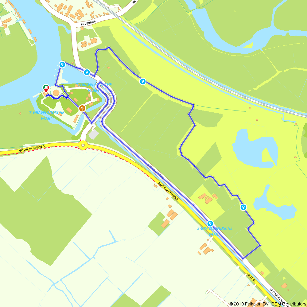Walking through the polders at Fort Uitermeer - Weesp - Hiking route ...