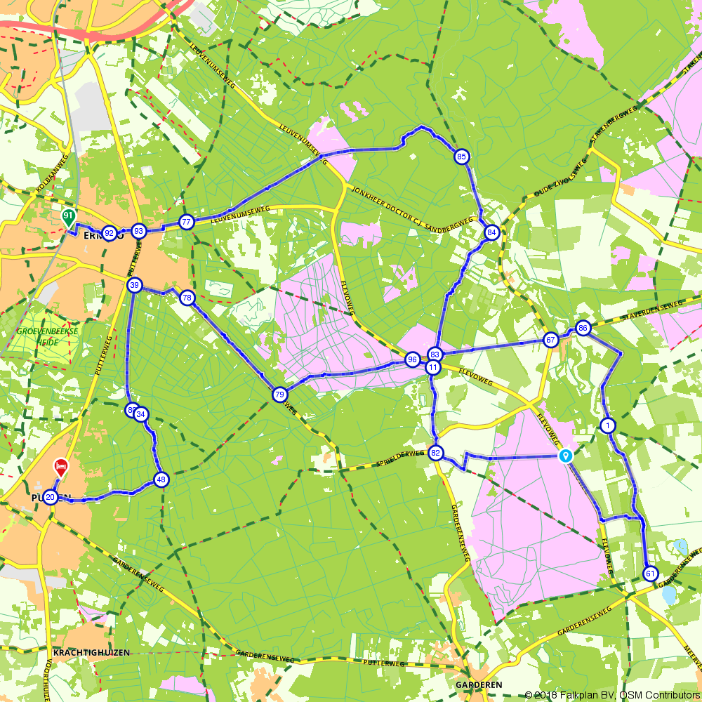 Ermelo station via Uddel to Putten - Ermelo - Cycling route | Route.nl