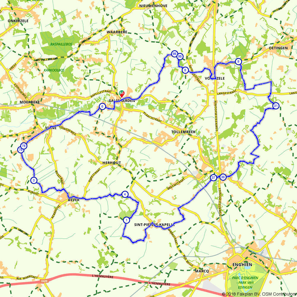 Langs grote hoeven en kleine kapellen - Galmaarden - Fietsroute | Route.nl