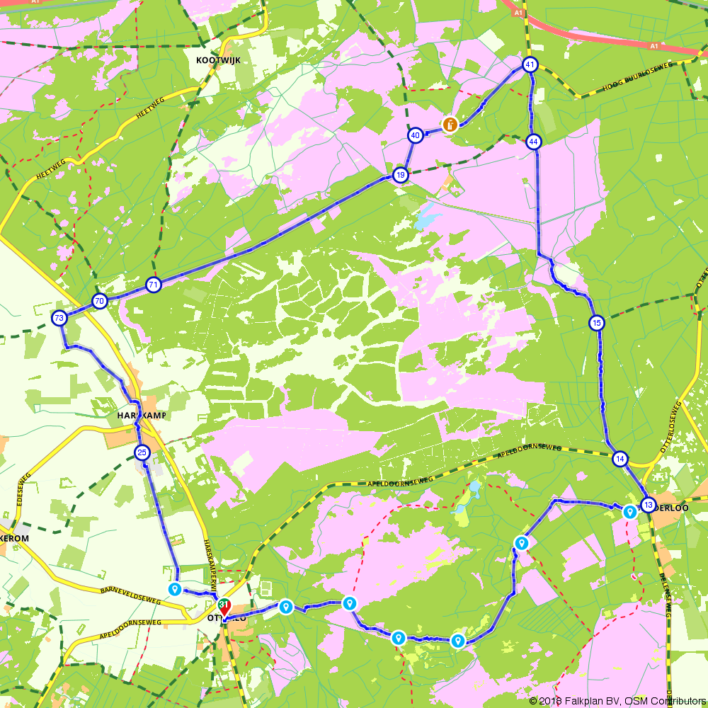 From Otterlo to Radio Kootwijk via Park Hoge Veluwe, Hoenderloo and ...