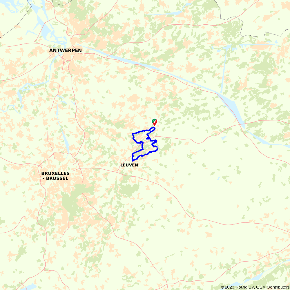 968916 Horst route (version 2 ) between. Aarschot & Louvain.