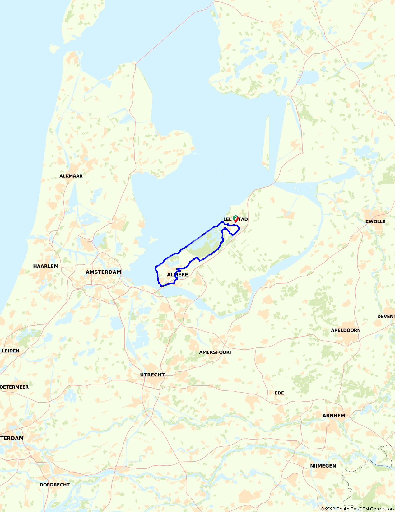 Almere and the Oostvaardersplassen - Lelystad - Cycling route | Route.nl