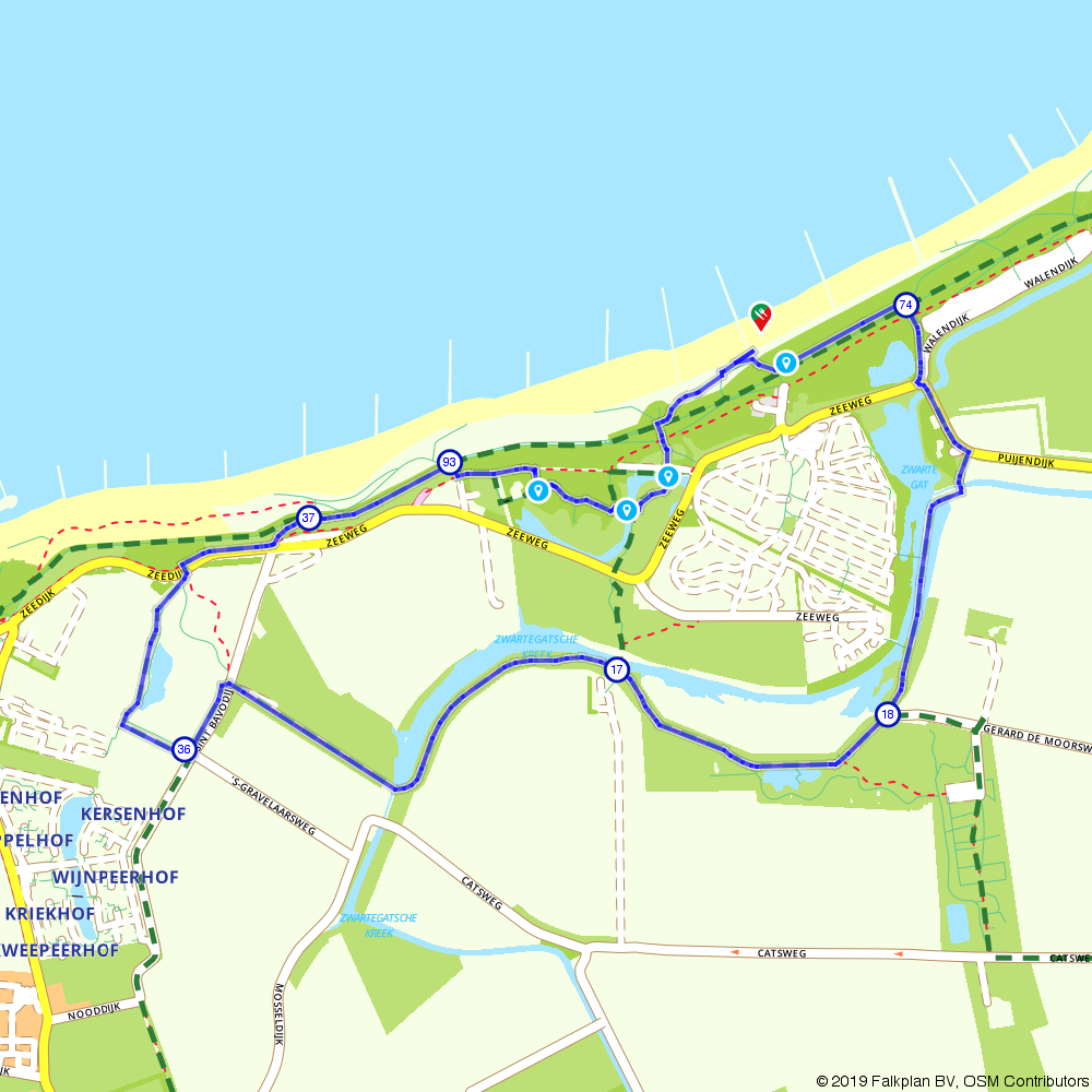 Walking through the nature of Groede - Sluis - Hiking route | Route.nl