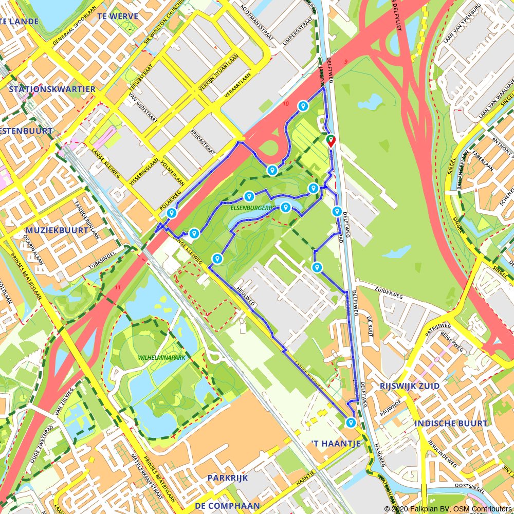 Walking through the Elsenburgerbos - Rijswijk - Hiking route | Route.nl