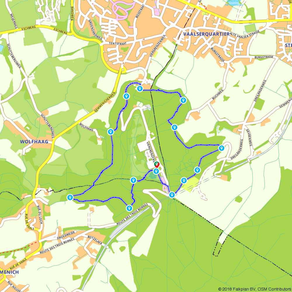 Route through Vaals - Vaals - Hiking route | Route.nl