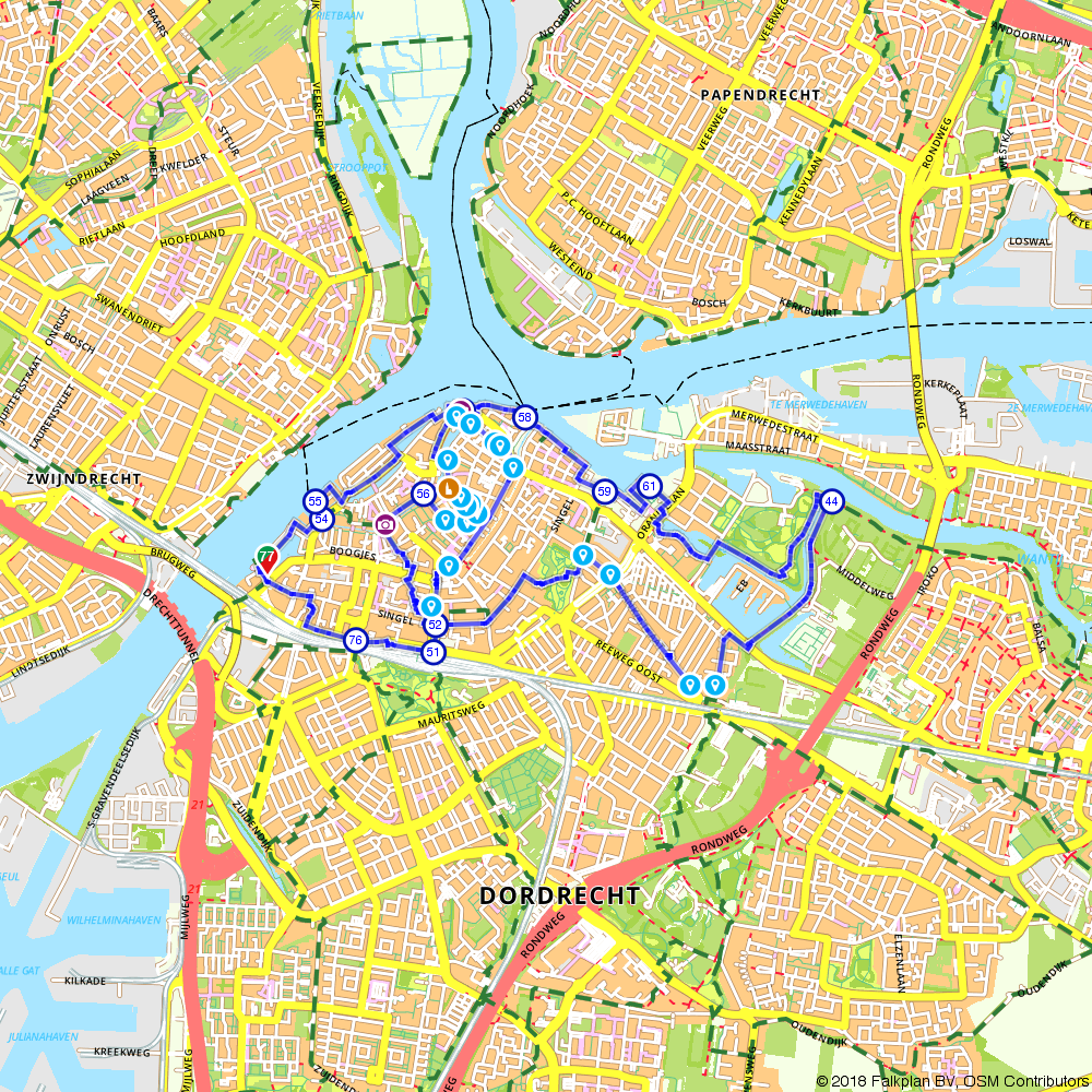 Inner city of Dordrecht - Dordrecht - Hiking route | Route.nl