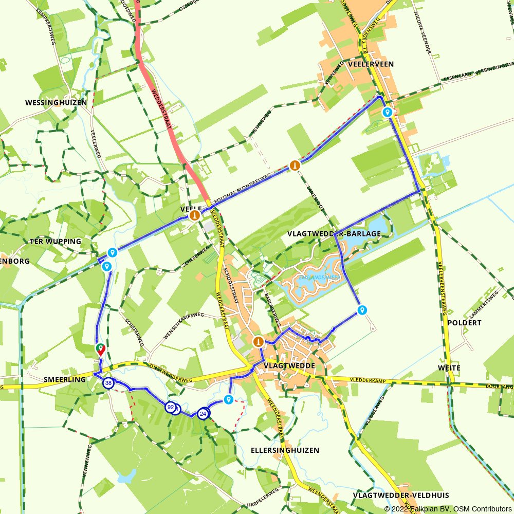 Hiking from Onstwedde to Vlagtwedde - Stadskanaal - Hiking route | Route.nl